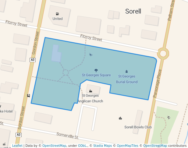 St Georges Square in Sorell | Map and Routes