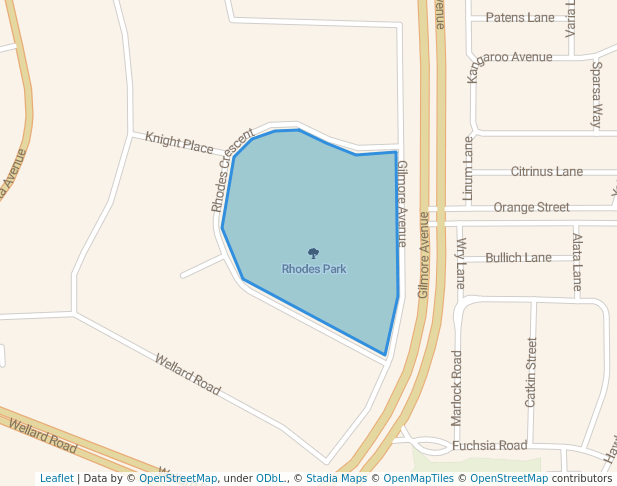 Rhodes Park in Calista | Map and Routes