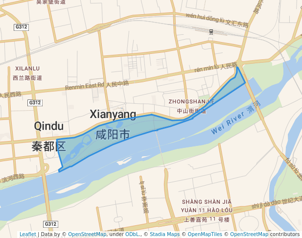 Weibin Park in Xian Yang Shi | Map and Routes
