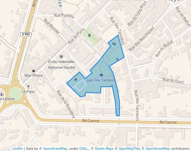 parc des Tanneurs in Noyon | Map and Routes