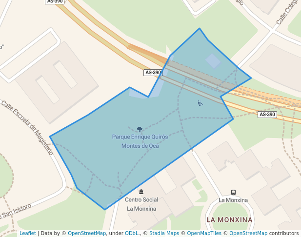 Parque Enrique Quirós Montes de Oca in Oviedo | Map and Routes