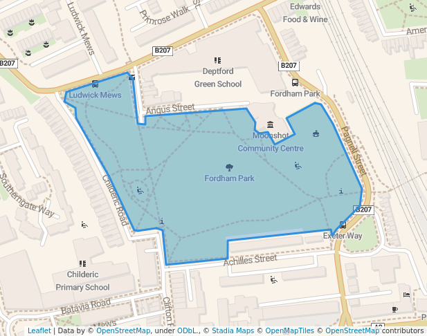 Fordham Park in London | Map and Routes