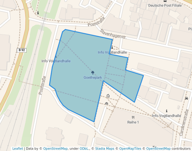 Goethepark in Greiz | Map and Routes