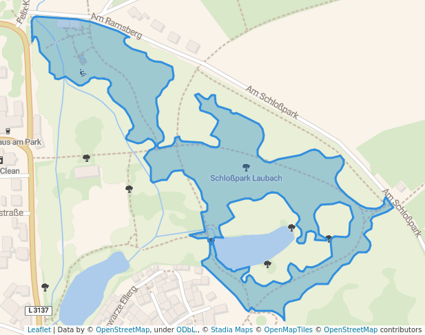 Schloßpark Laubach in Laubach | Map and Routes