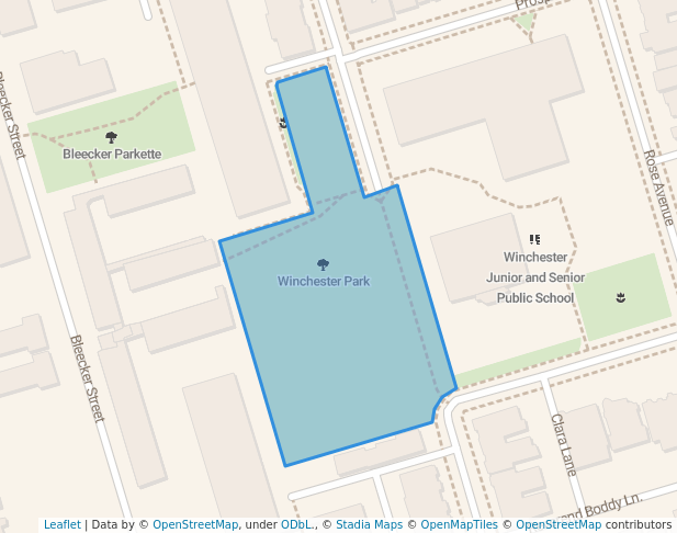 Winchester Park in Toronto | Map and Routes