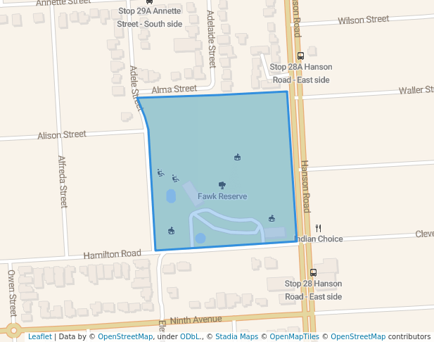 Fawk Reserve in Athol Park | Map and Routes