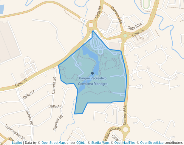 Parque Recreativo Comfama Rionegro in Rionegro | Map and Routes