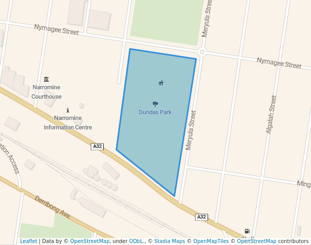 Dundas Park in Narromine | Map and Routes