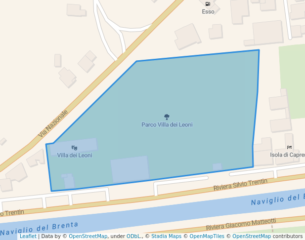 Parco Villa dei Leoni in Mira | Map and Routes