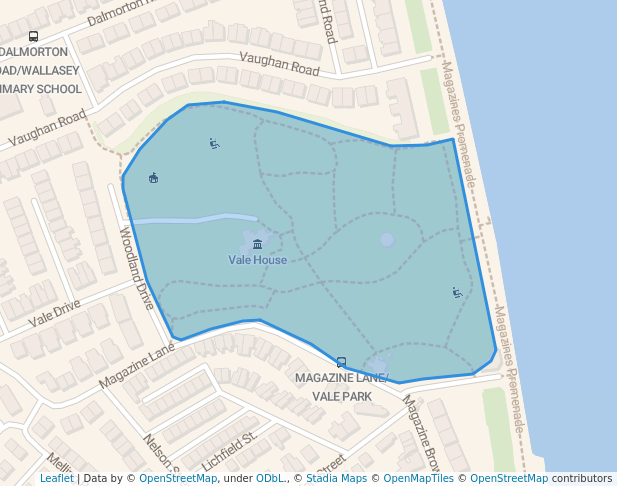 Vale Park in Wallasey | Map and Routes
