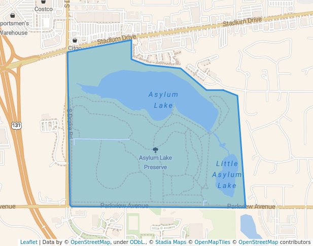 Asylum Lake Preserve in Kalamazoo | Map and Routes