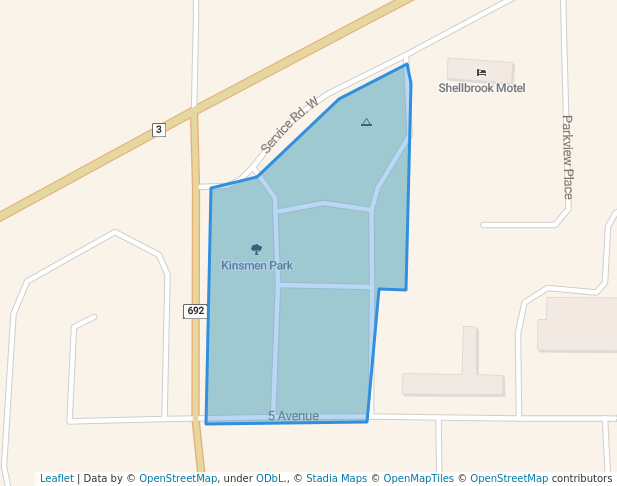 Kinsmen Park in Shellbrook | Map and Routes