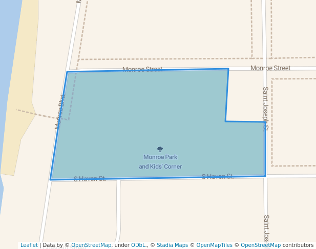 Monroe Park and Kids' Corner in South Haven | Map and Routes