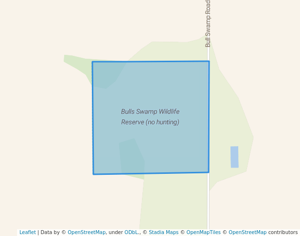 Bulls Swamp Wildlife Reserve (no hunting) in Curyo | Map and Routes