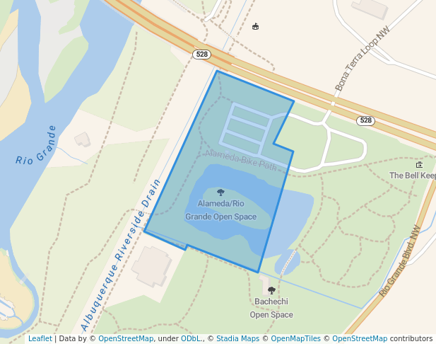 Alameda/Rio Grande Open Space in Albuquerque | Map and Routes
