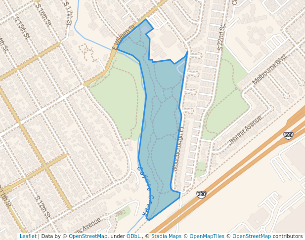 Selma Olinder Park in San Jose | Map and Routes
