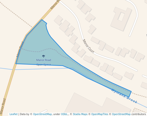 Manor Road Open Space in Swindon Village | Map and Routes