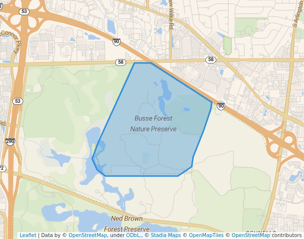 Busse Forest Nature Preserve in Elk Grove Village | Map and Routes