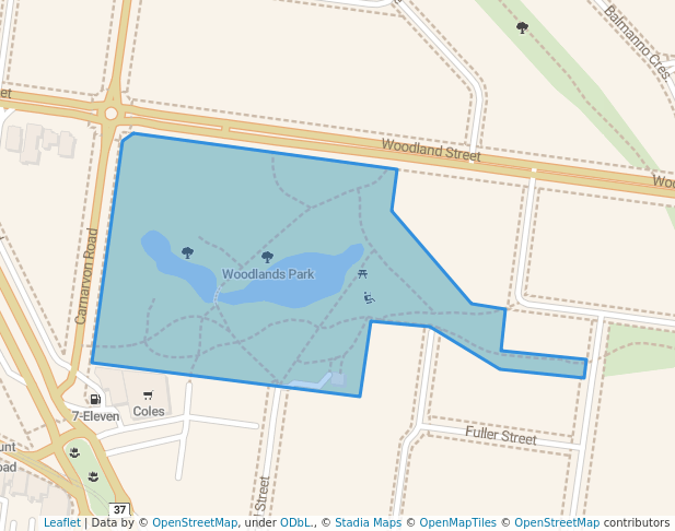 Woodlands Park in Essendon | Map and Routes