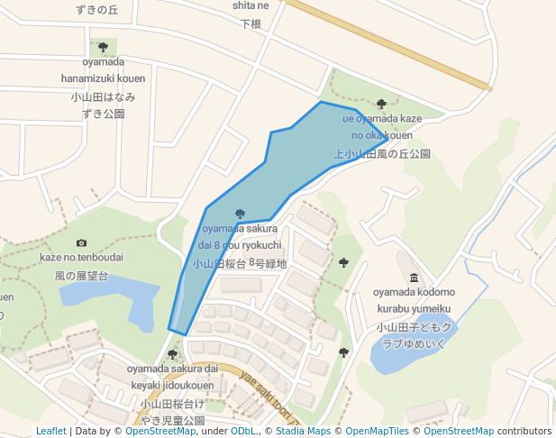 小山田桜台 8号緑地 in Machida | Map and Routes