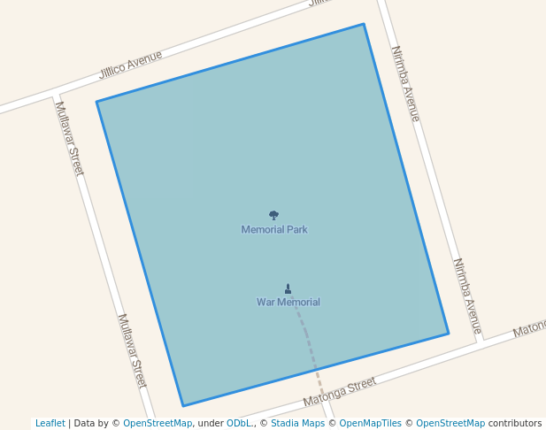 Memorial Park in Tallangatta | Map and Routes