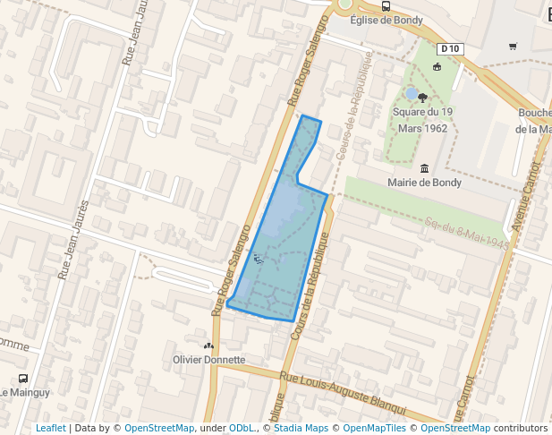 Square François Mitterrand in Bondy | Map and Routes