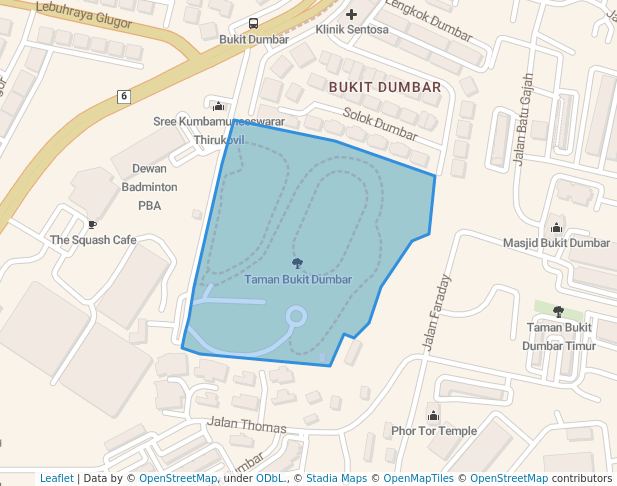 Bukit Dumbar Park in George Town | Map and Routes