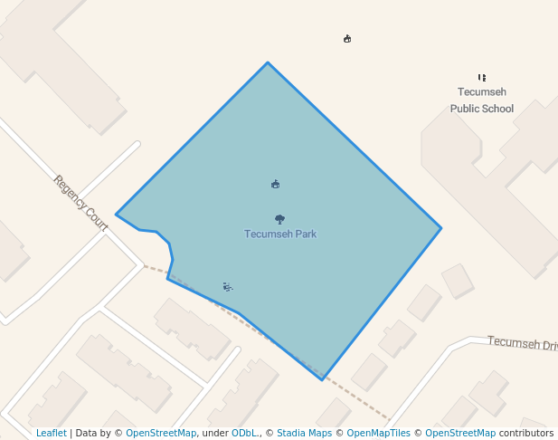 Tecumseh Park in Burlington | Map and Routes