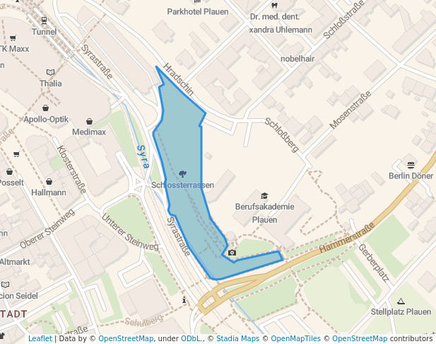 Schlossterrassen in Plauen | Map and Routes