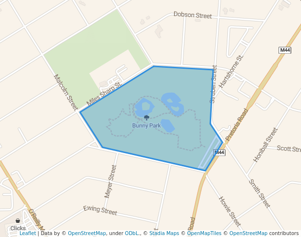 Bunny Park in Benoni | Map and Routes