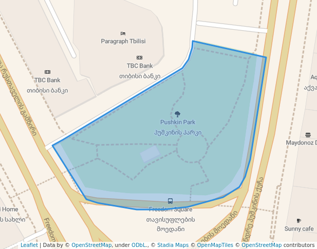 Pushkin Park in T'bilisi | Map and Routes