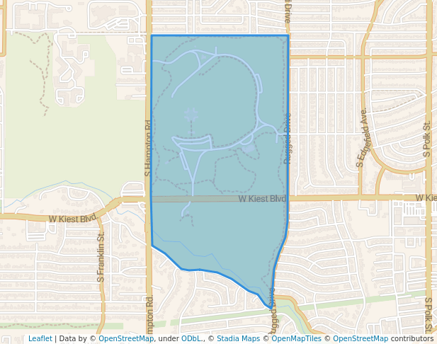 Kiest Park in Dallas | Map and Routes