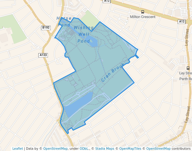 Valentines Park in Ilford | Map and Routes