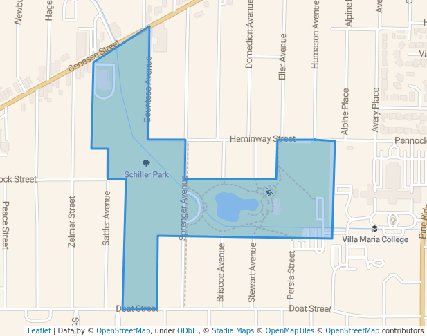 Schiller Park in Buffalo | Map and Routes