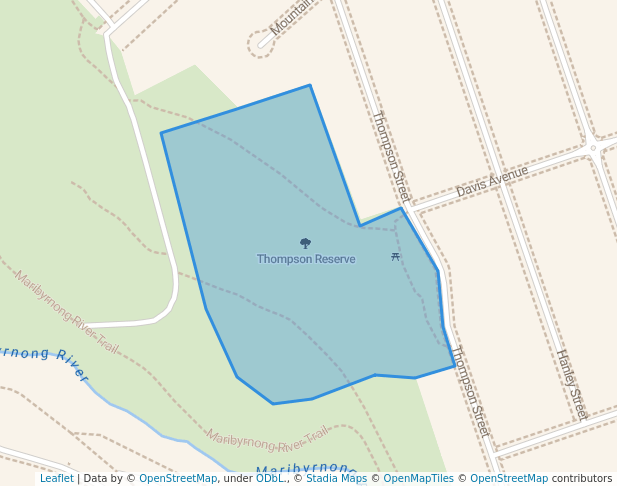 Thompson Reserve in Avondale Heights | Map and Routes