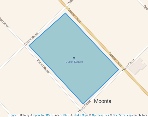 Queen Square in Moonta | Map and Routes