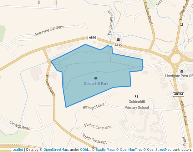 Goldenhill Park in Clydebank | Map and Routes