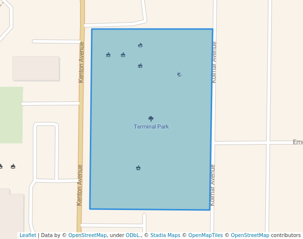 Terminal Park in Skokie | Map and Routes