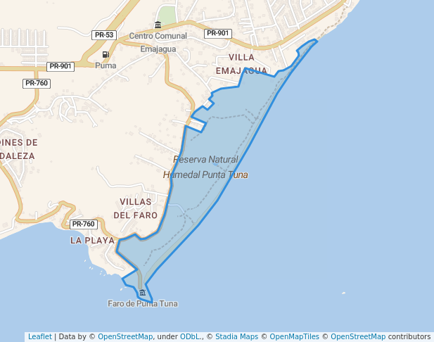 Punta Tuna Wetlands Nature Reserve in Maunabo | Map and Routes