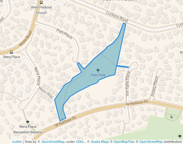 Pahi Park in Auckland | Map and Routes