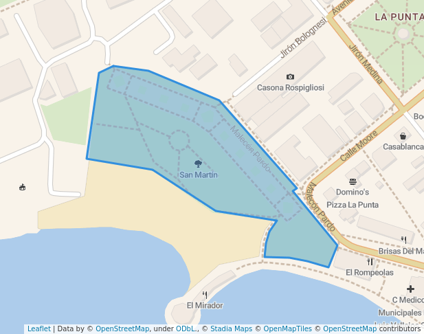 San Martín in La Punta | Map and Routes