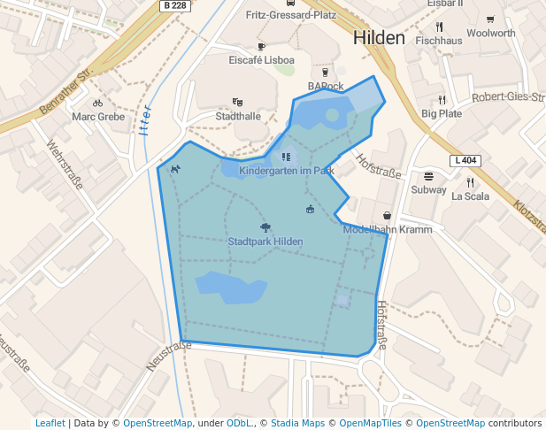 Stadtpark Hilden in Hilden | Map and Routes