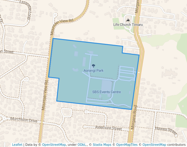 Aorangi Park in Timaru | Map and Routes