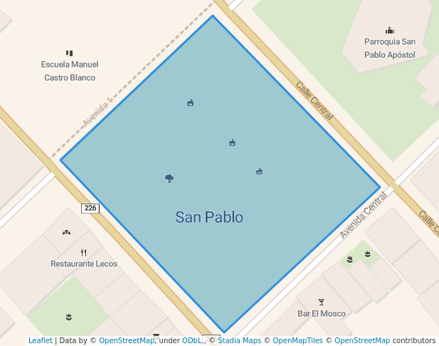 Parque Central de San Pablo in San Pablo | Map and Routes