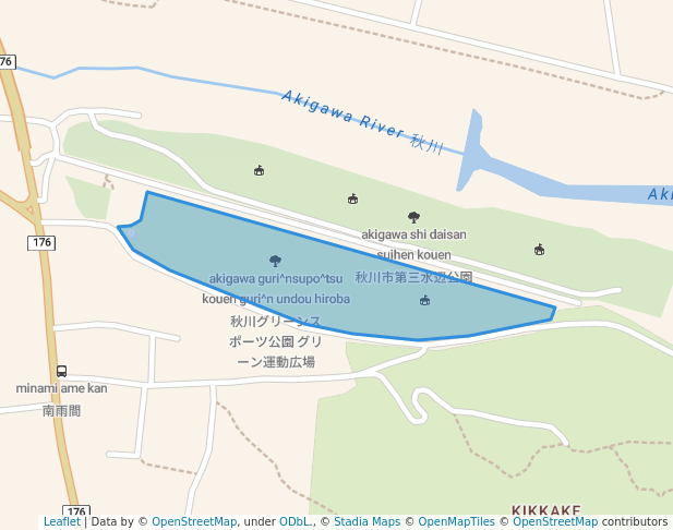 秋川グリーンスポーツ公園 グリーン運動広場 in Akiruno | Map and Routes