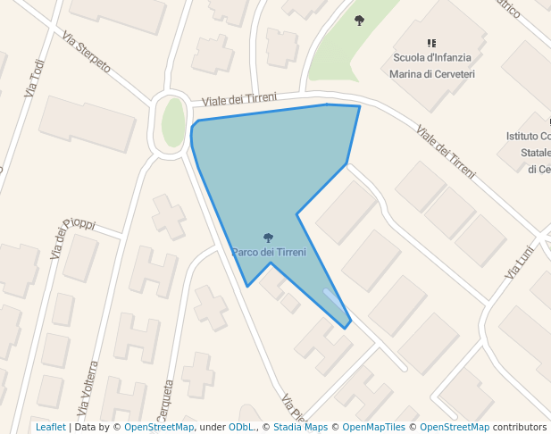 Parco dei Tirreni in Marina di Cerveteri | Map and Routes