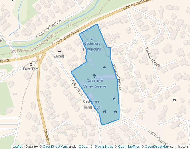 Cashmere Valley Reserve in Christchurch | Map and Routes