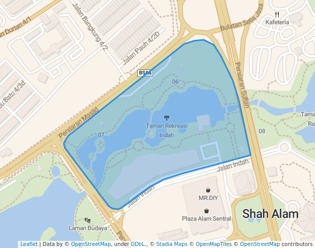 Indah Recreation Park in Shah Alam | Map and Routes