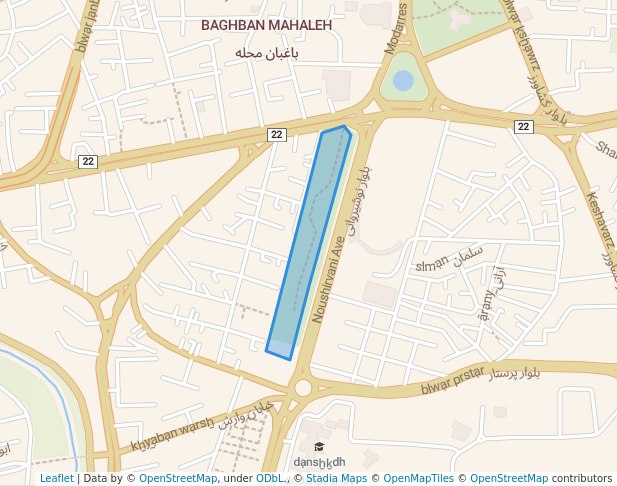 پارک شهید شکری in Babol | Map and Routes