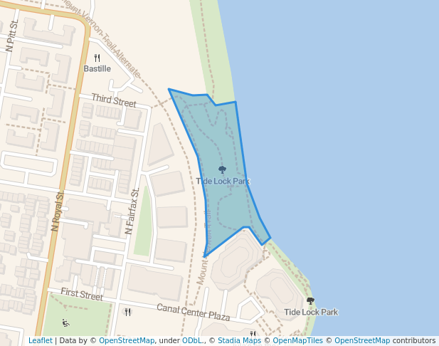 Tide Lock Park in Alexandria | Map and Routes